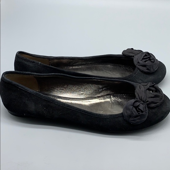 Boden | Shoes | Boden Black Rosette Flower To Round Ballet Flats | Poshmark